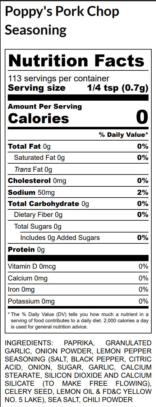 Poppy's Pork Chop Seasoning 8oz – That's Good Right There